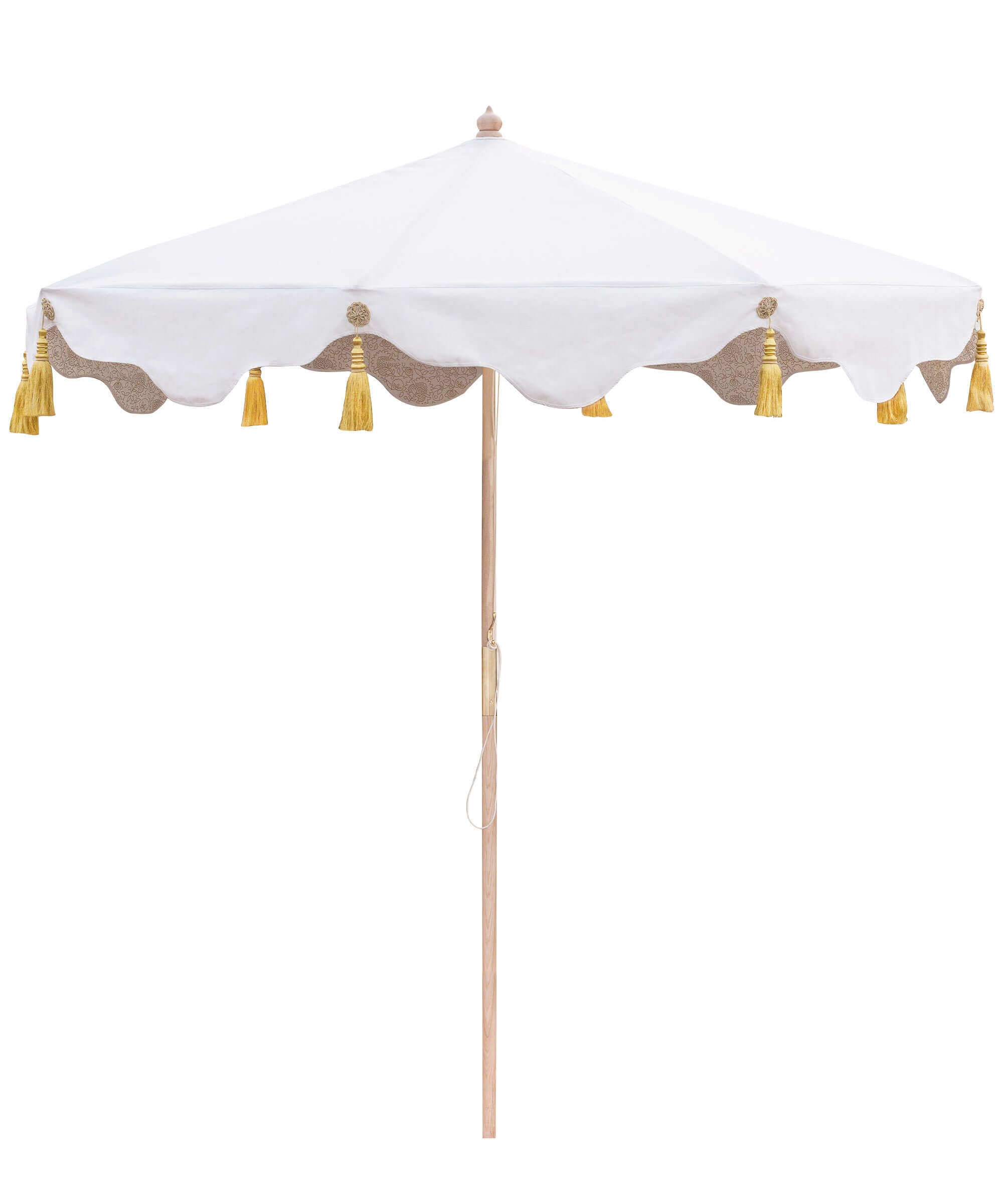 Liberace Octagonal Parasol, white and gold luxury parasol