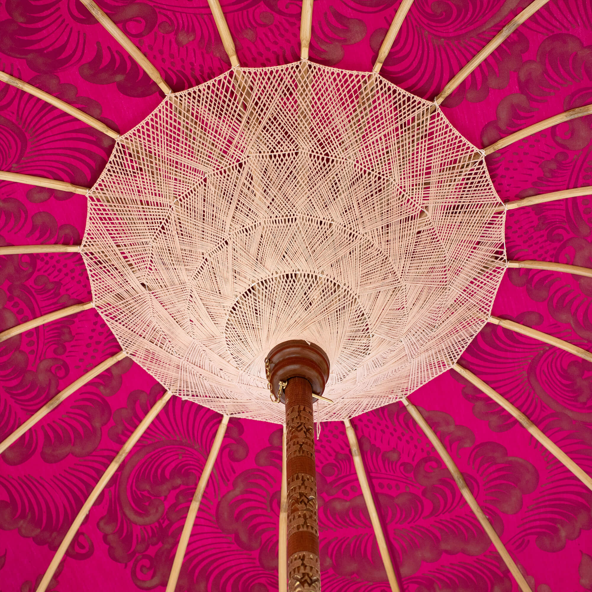 Margot Round Bamboo Parasol - Luxury Garden decor – East London Parasol ...